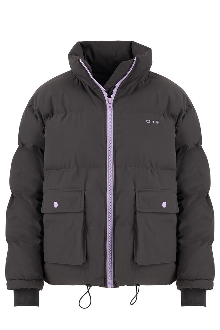 O&F Charcoal Grey Puffer Jacket